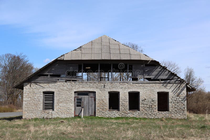 Stone Facade of an Old Granite House Stock Photo - Image of house ...