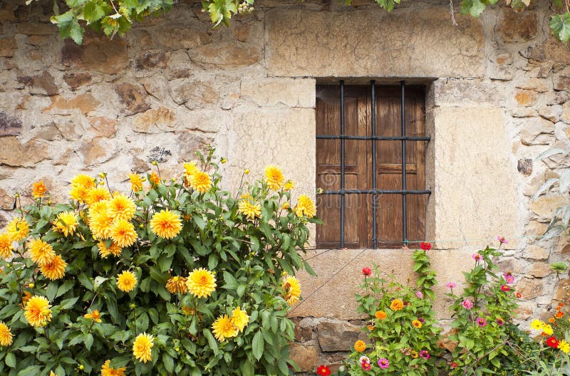 Stone facade with window stock image. Image of architecture - 26458465