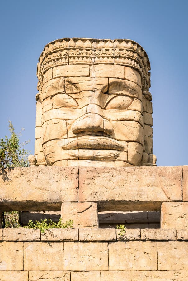 Stone face of a temple. stock image. Image of buddhism - 79272079