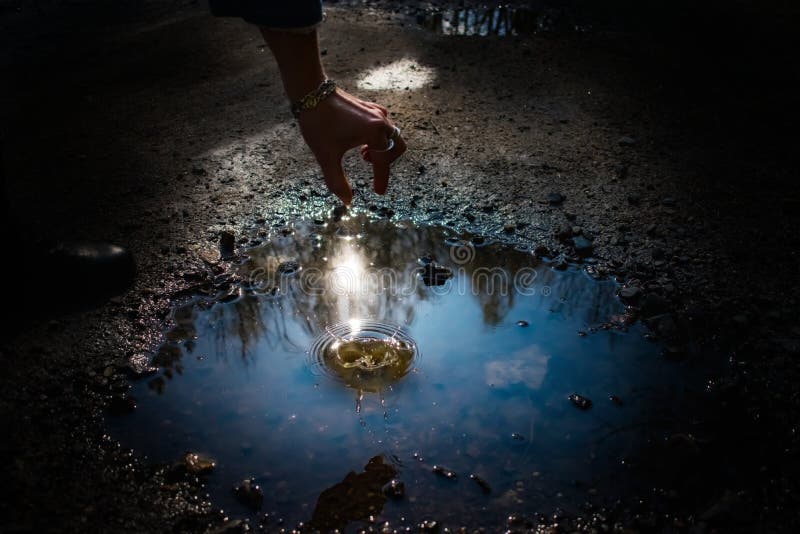 Stone falling down in sand stock photo. Image of meditation - 12826642
