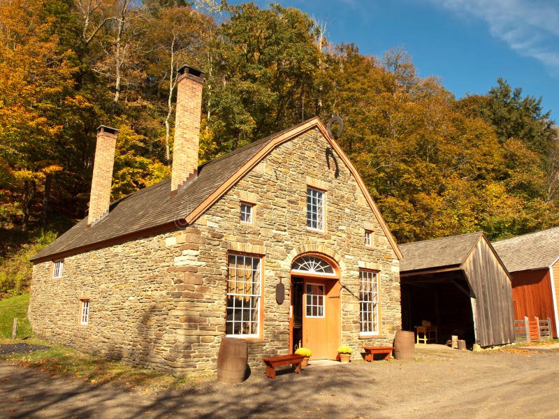 Stone farm house stock image. Image of fall, hill, autumn - 34332155