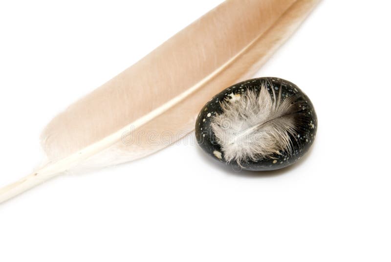 Stone and feather closeup stock image. Image of design - 47306997