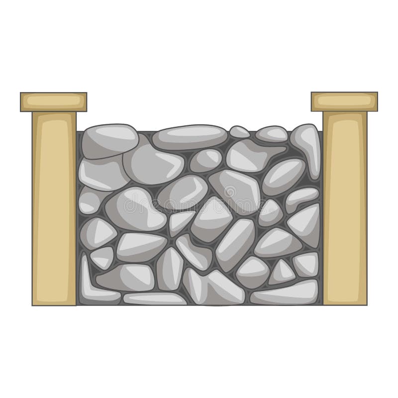 Stone Fence Icon, Cartoon Style Stock Vector - Illustration of ...