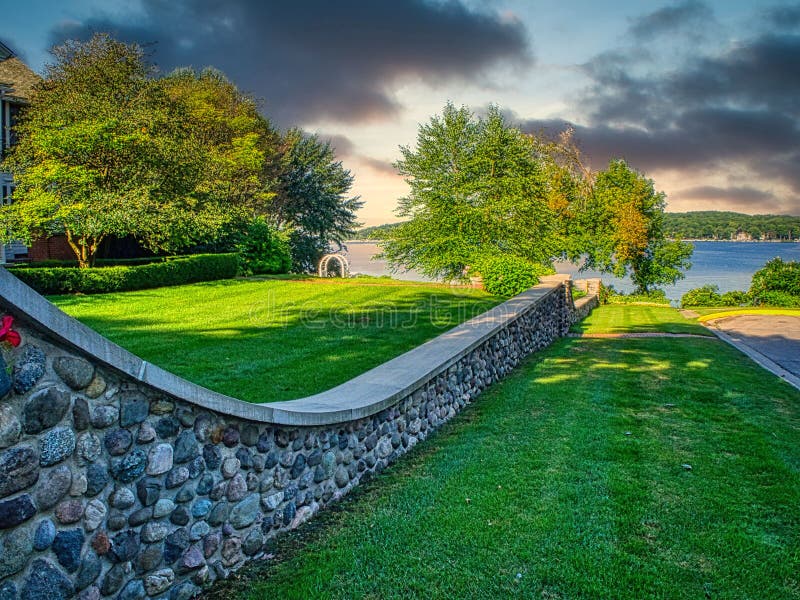 Fence at the lake stock image. Image of water, nature - 31474473