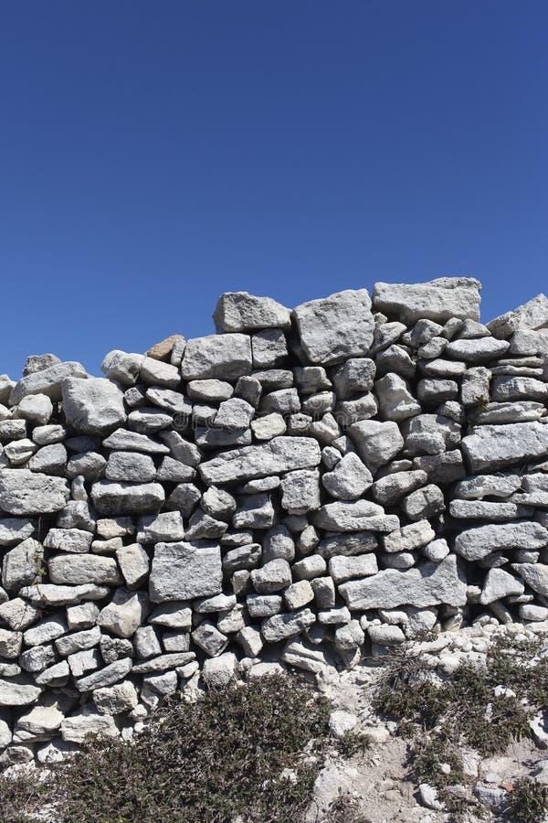 Stone fence. stock image. Image of corsica, blue, rough - 37350071