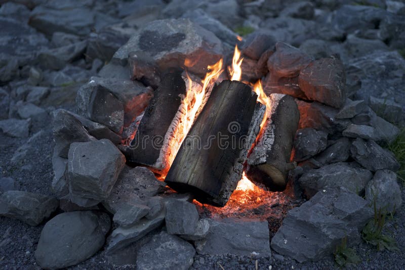 Stone Fire Pit stock image. Image of cozy, embers, alaska - 97859811