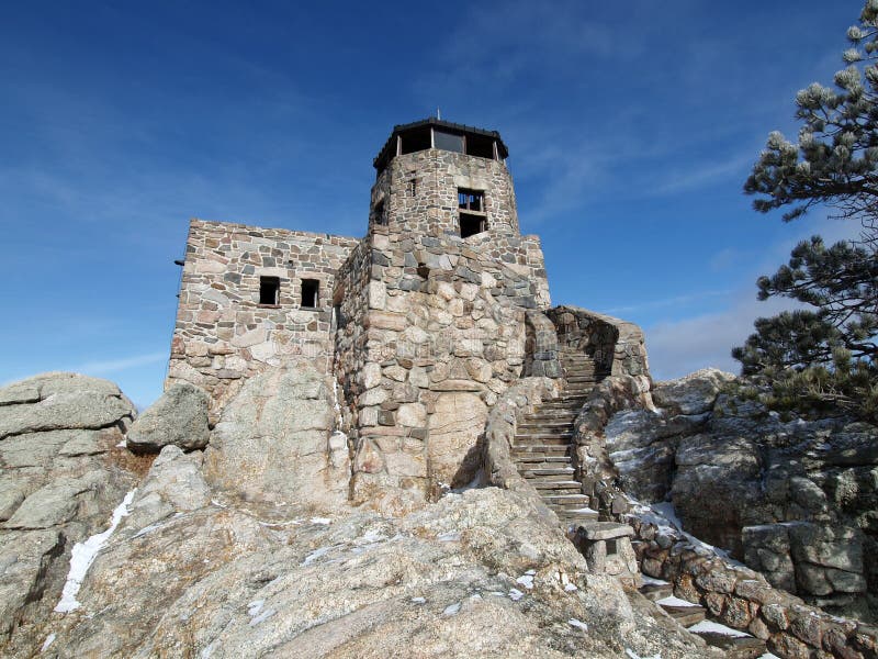 Stone Firetower stock image. Image of america, peak, shelter - 7883699