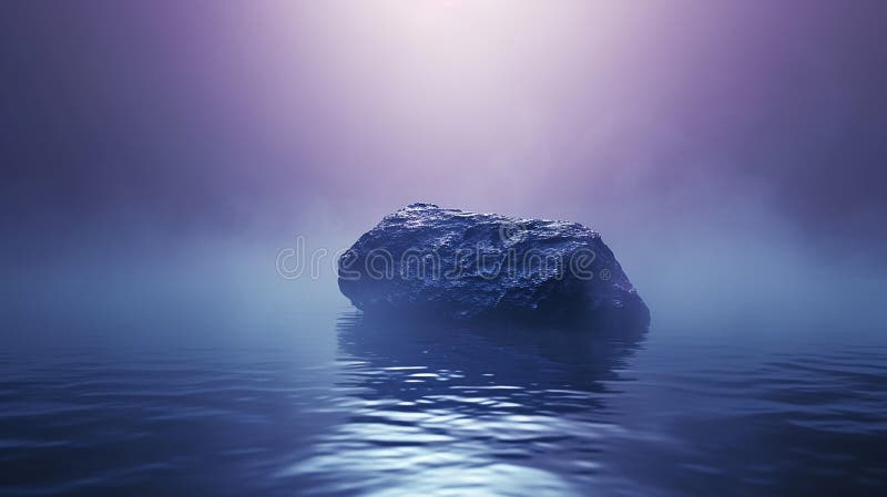 The Stone Floats Above the Water, Stock Illustration - Illustration of ...
