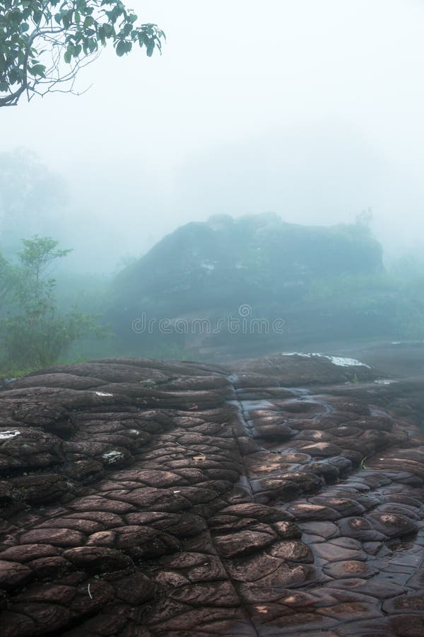 Stone Floor on Mountain with Fog or Mist Stock Image - Image of holiday ...