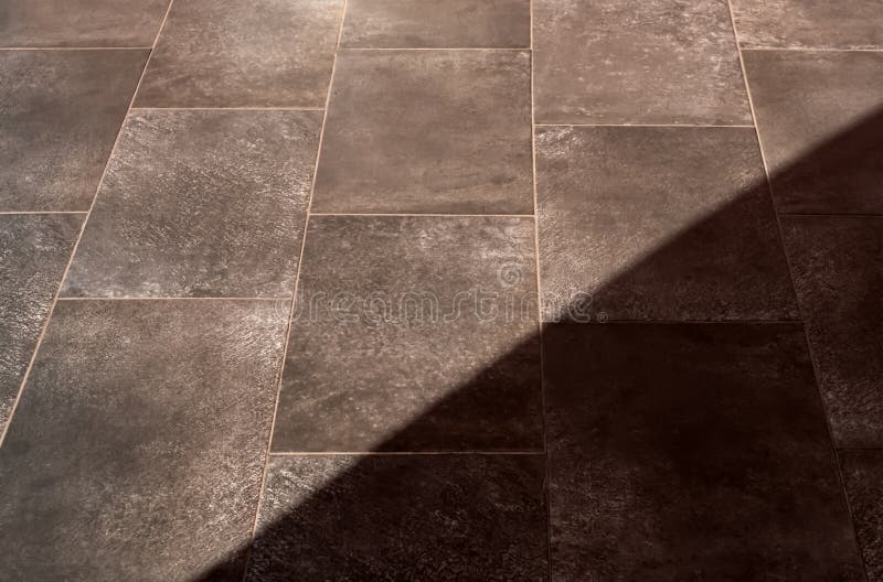 Stone Floor of Natural Slate Tile Paving with Sunlight Shadow Overlay ...