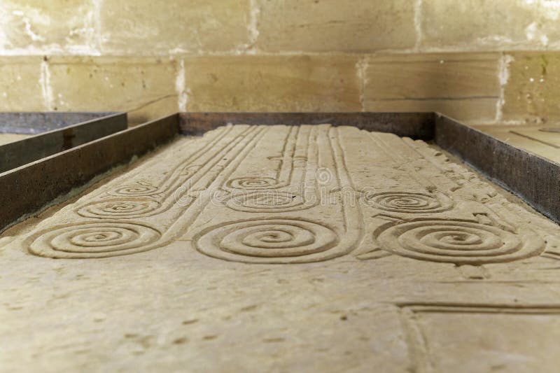 A Stone Floor with a Pattern of Spirals on it Stock Image - Image of ...