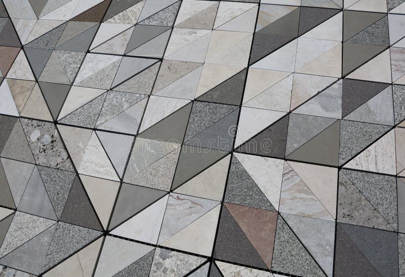 Stone Floor with Triangular Shape Each Made with a Different Typ Stock ...