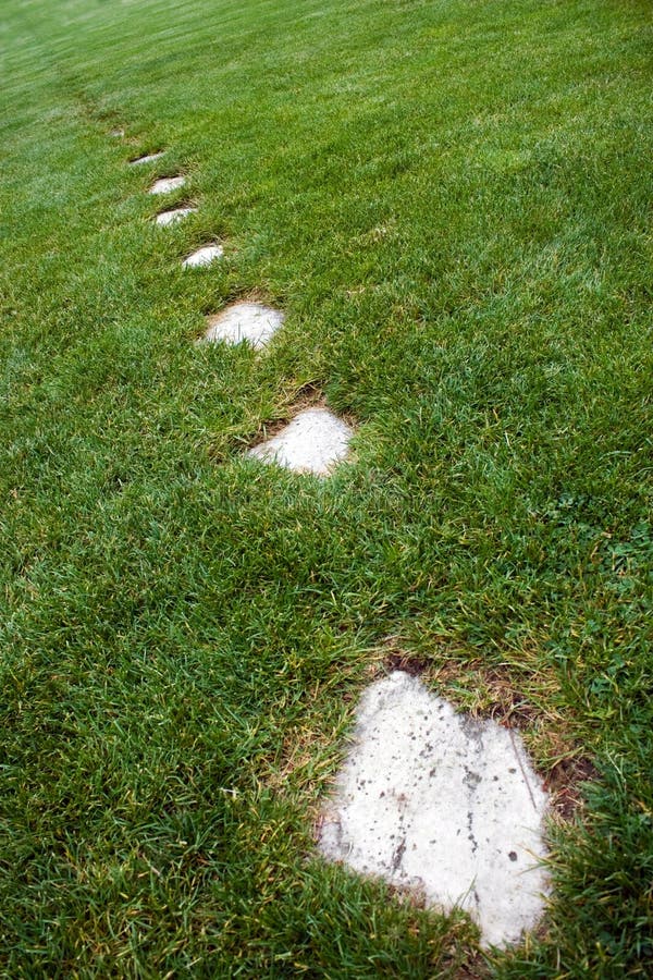 Stone Path in Green Grass Garden Texture Stock Image - Image of pathway ...