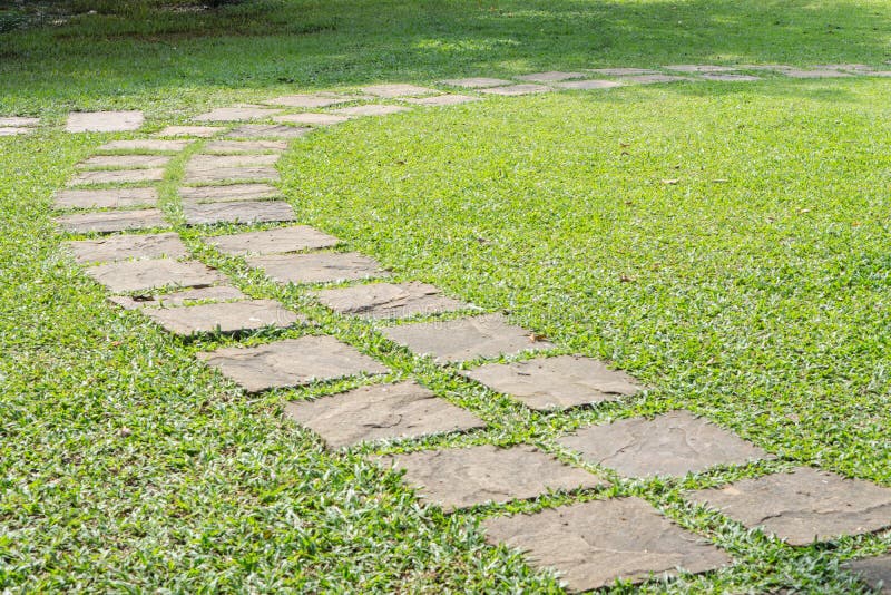Stone Foot Pathway in the Park Stock Photo - Image of design, landscape ...