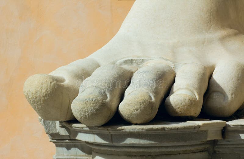 Stone foot, rome, italy stock image. Image of basic, capitol - 2681575