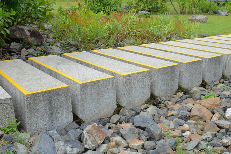 Stone Footpath in a Park stock image. Image of slab, water - 53838579
