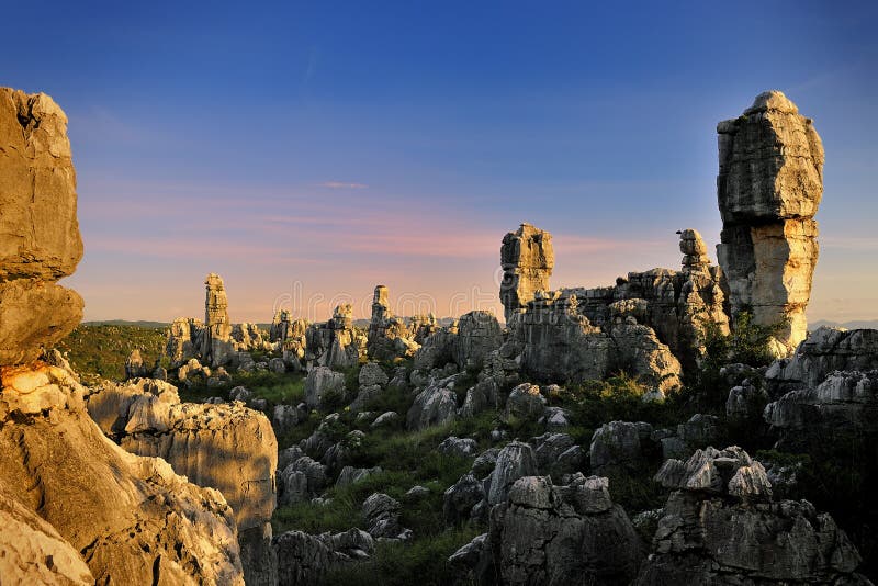 Stone Forest stock image. Image of geology, forests, clouds - 15031329