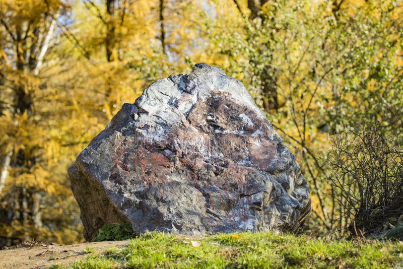 Stone in the forest stock photo. Image of decoration - 61605434