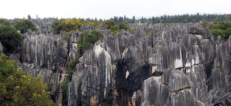 The Stone Forest, Yunnan, China Stock Photo - Image of mountain, sunny ...