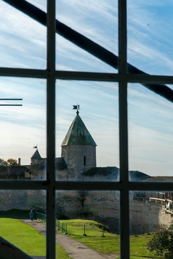 Old Ancient Fort Tower through Window Stock Photo - Image of weaves ...