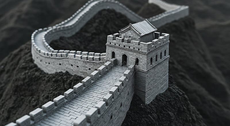 Stone Fortifications Extend Over Rugged Terrain, Forming Part of the ...