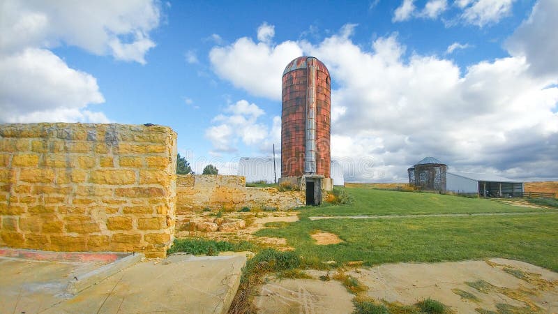 Stone Foundation of Old Barn that Fell Down Stock Image - Image of farm ...