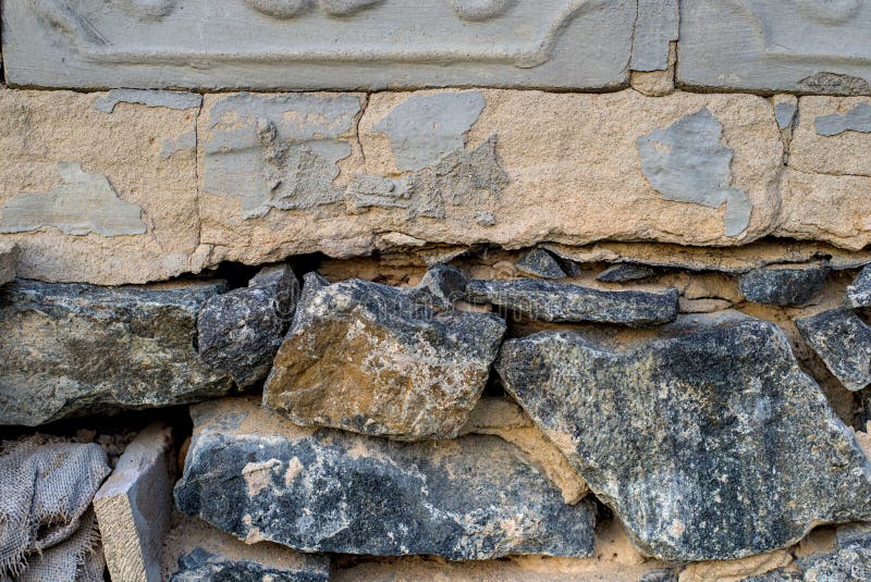 Stone Foundation of an Old Building Stock Photo - Image of strength ...