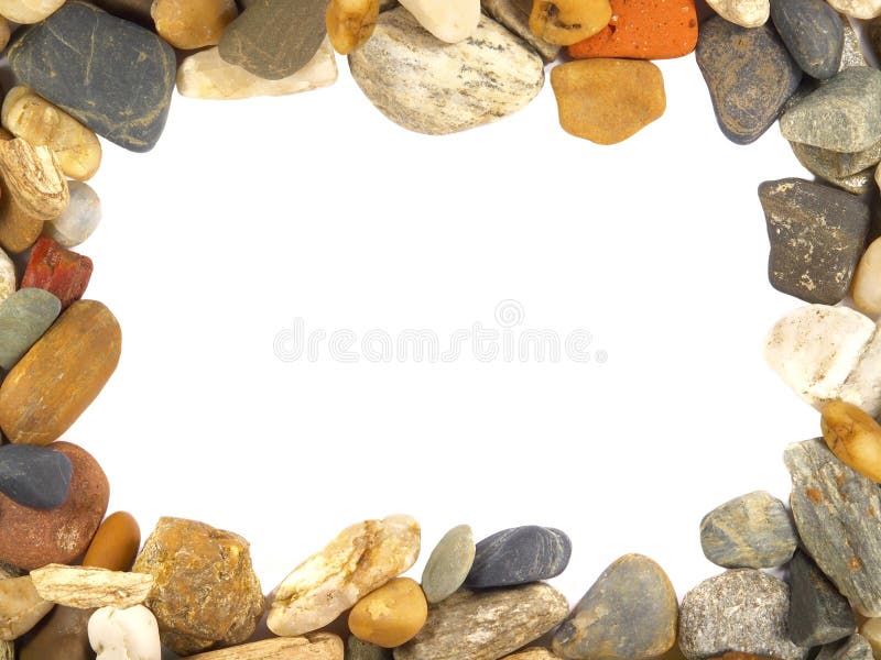 White Pebble Stone Frame Border Stock Photo - Image of background ...