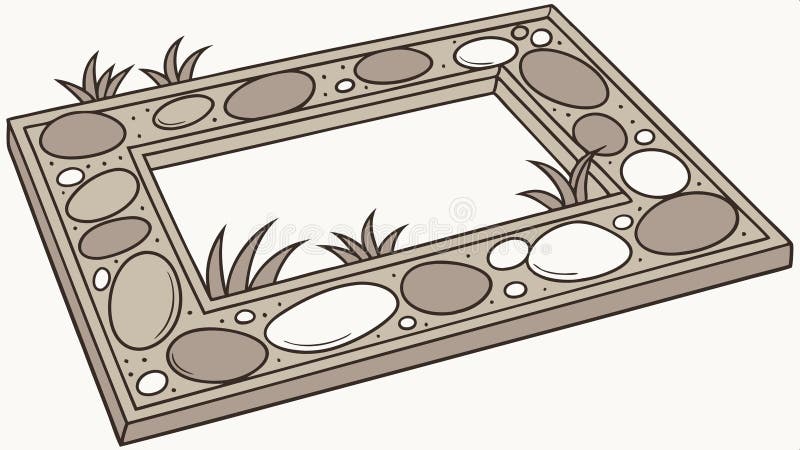 Stone Frame with Plants, Representing Nature, Decoration, and Organic ...