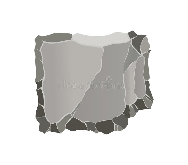 Stone Game Element. Cartoon Rock Ui Element for Game Design Isolated on ...