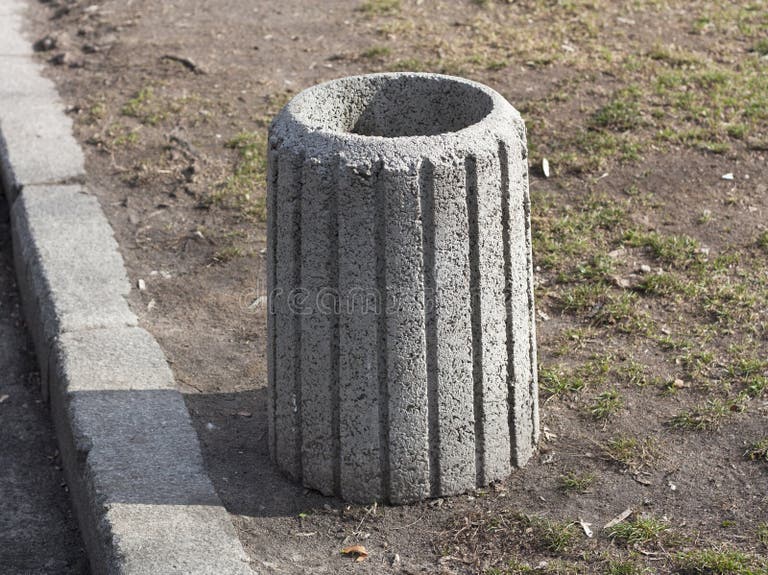 Stone Garbage Trash Container Refuse Bin Stock Photo - Image of garbage ...