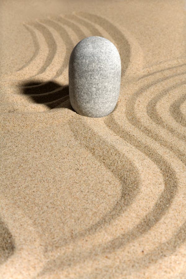 Zen Rock Garden with a Pile of Stones Stock Image - Image of philosophy ...