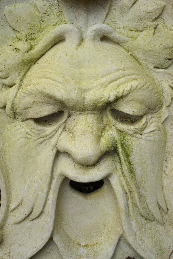 Stone Garden Face Ornament Female Stock Image - Image of head, stone ...