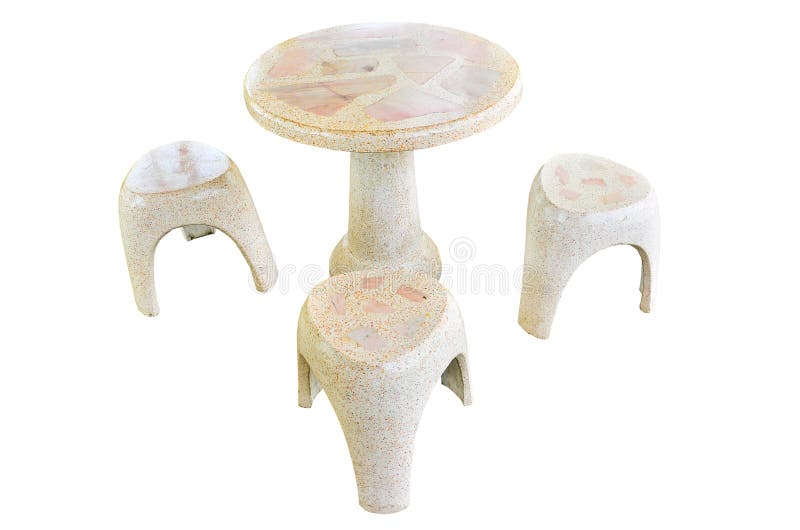 Stone Garden Table and Chairs Stock Photo - Image of classic, urban ...