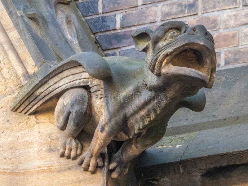 Stone Gargoyle on an Old Prague Building Stock Image - Image of ...