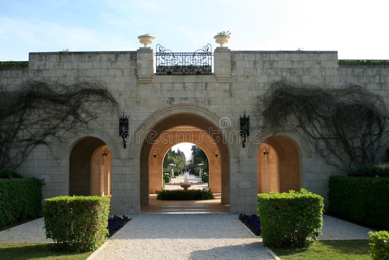 The Stone Gate stock photo. Image of lamps, bahai, outdoor - 13811622
