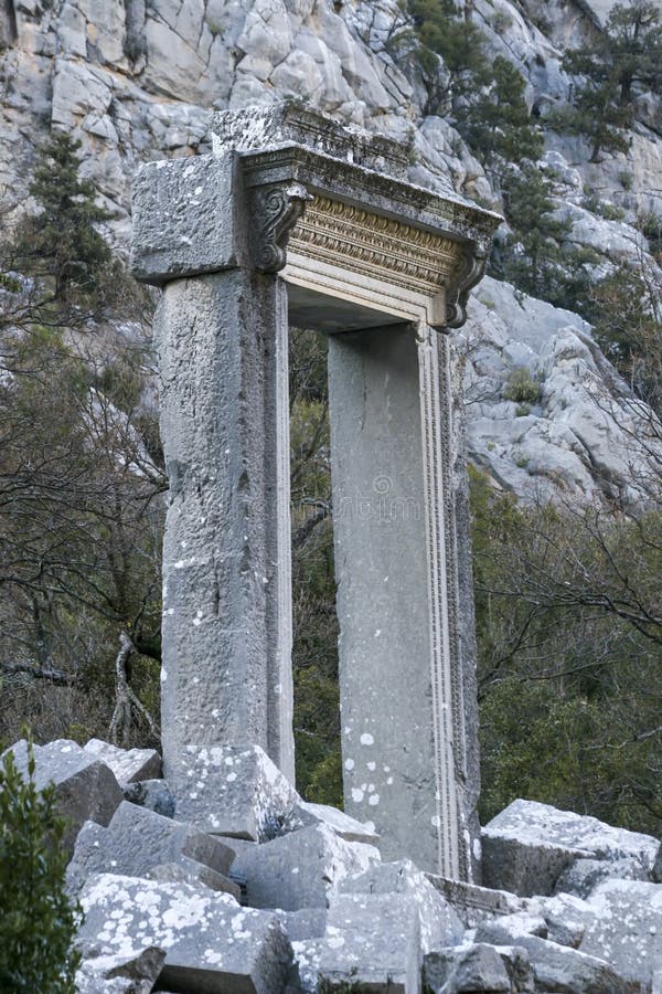 Stone Gate of the Ancient City in Antalya Stock Photo - Image of ...