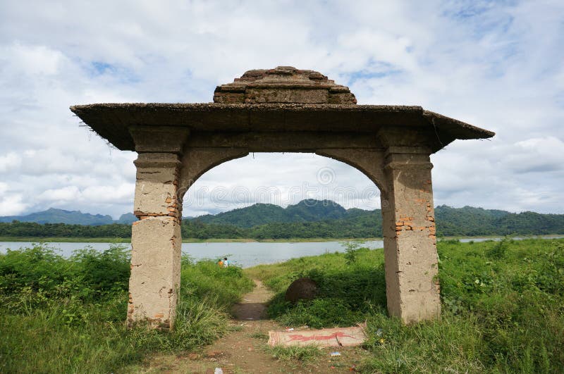 Stone Gate Door Near the River Stock Photo - Image of ancient, gate ...
