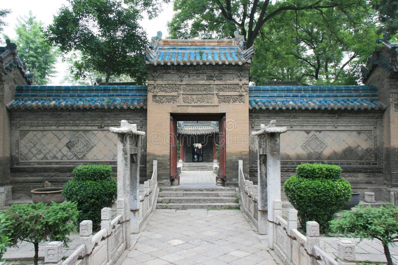 Stone Gate in the Great Mosque in Xi an (china) Stock Photo - Image of ...