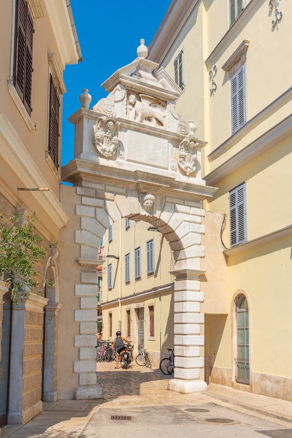 Stone Gate at the Old Town of Rovinj, Croatia Editorial Stock Image ...