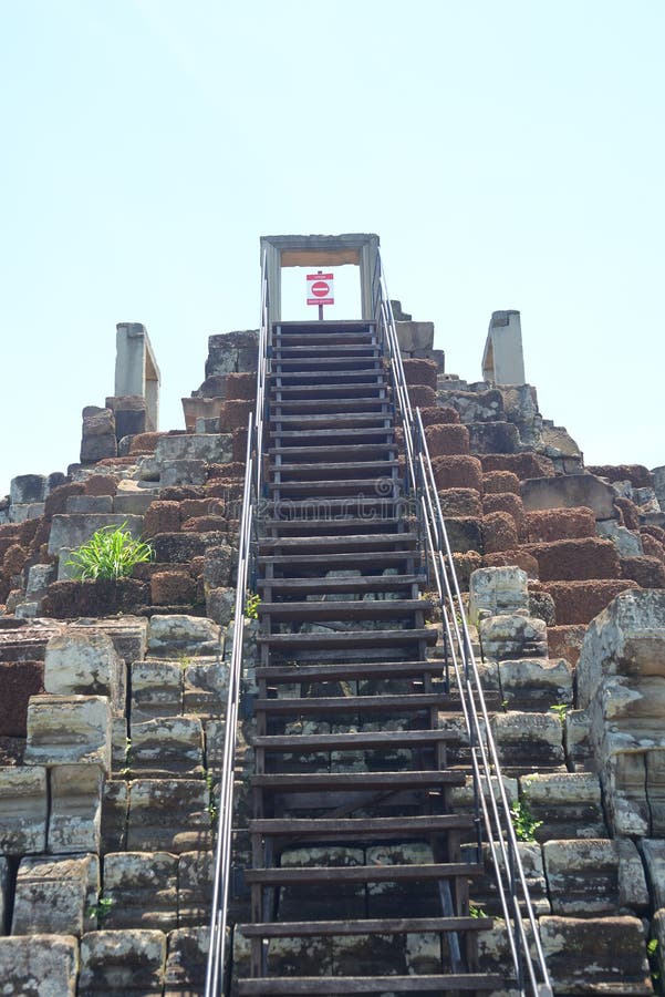 Stone Gate on the Top of the Temple Stock Image - Image of door ...