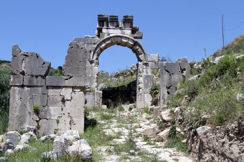 Stone gate stock photo. Image of gate, ruins, kinik, stone - 31942974