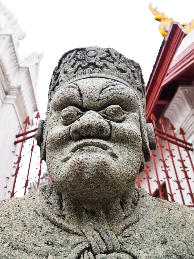Stone Giant Guard at Wat Arun, Bangkok Stock Photo - Image of decorated ...