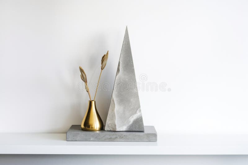 Stone and Gold Award Trophy on a White Shelf Stock Image - Image of ...
