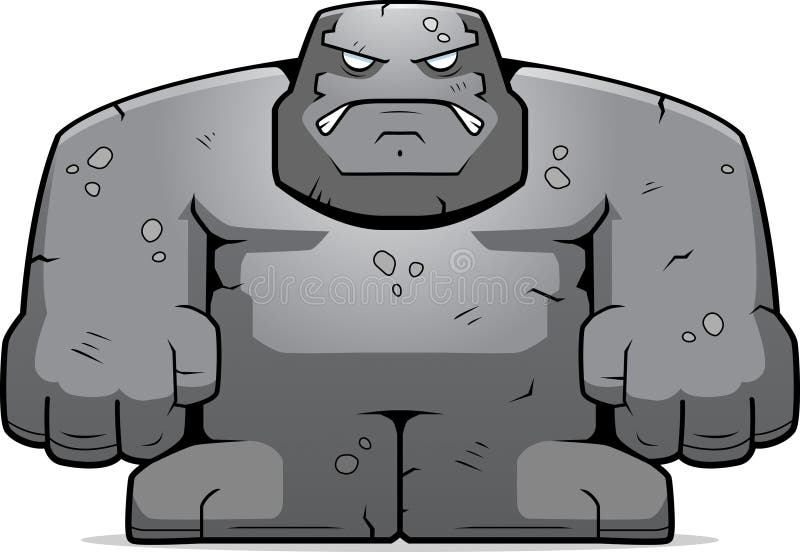 Stone Golem stock vector. Illustration of massive, cartoon - 13059514