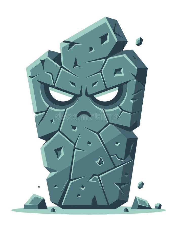 Golem Character Angry Rock Monster Face Stock Illustrations – 10 Golem ...