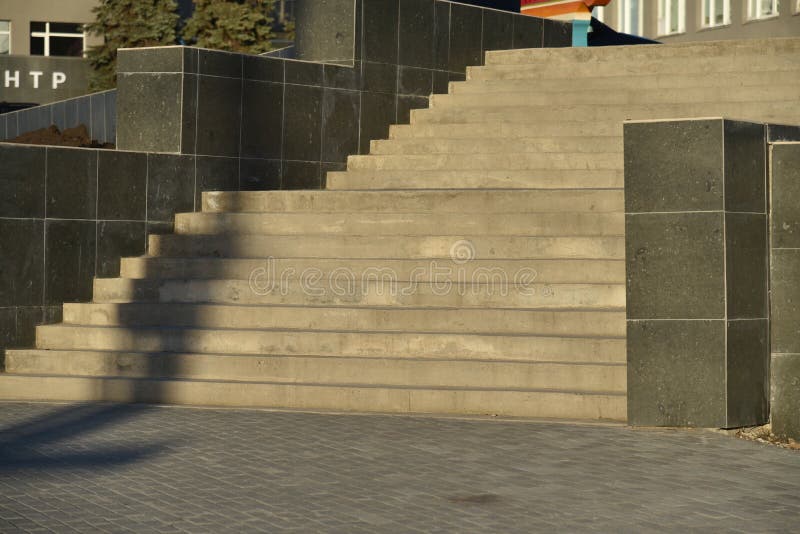 Stone Grand Staircase in a Large Building in Summer Stock Image - Image ...