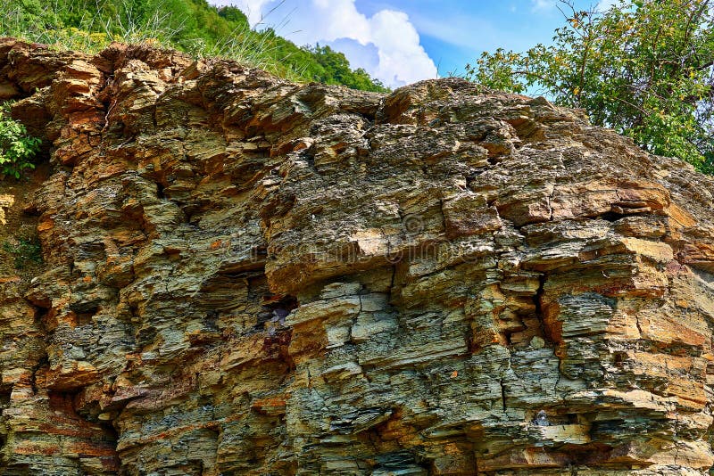 Stone Gray Brown Crumbling Old Rock Formation Nature Background Stock ...