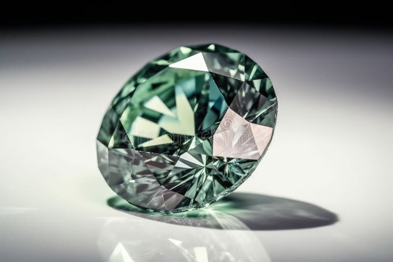 Stone Green Diamond on White Background. Generative AI Stock ...