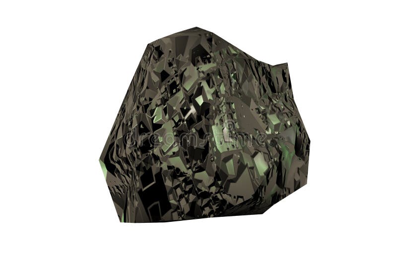 Stone Green Shards White Background 3d Rendering Stock Illustration ...